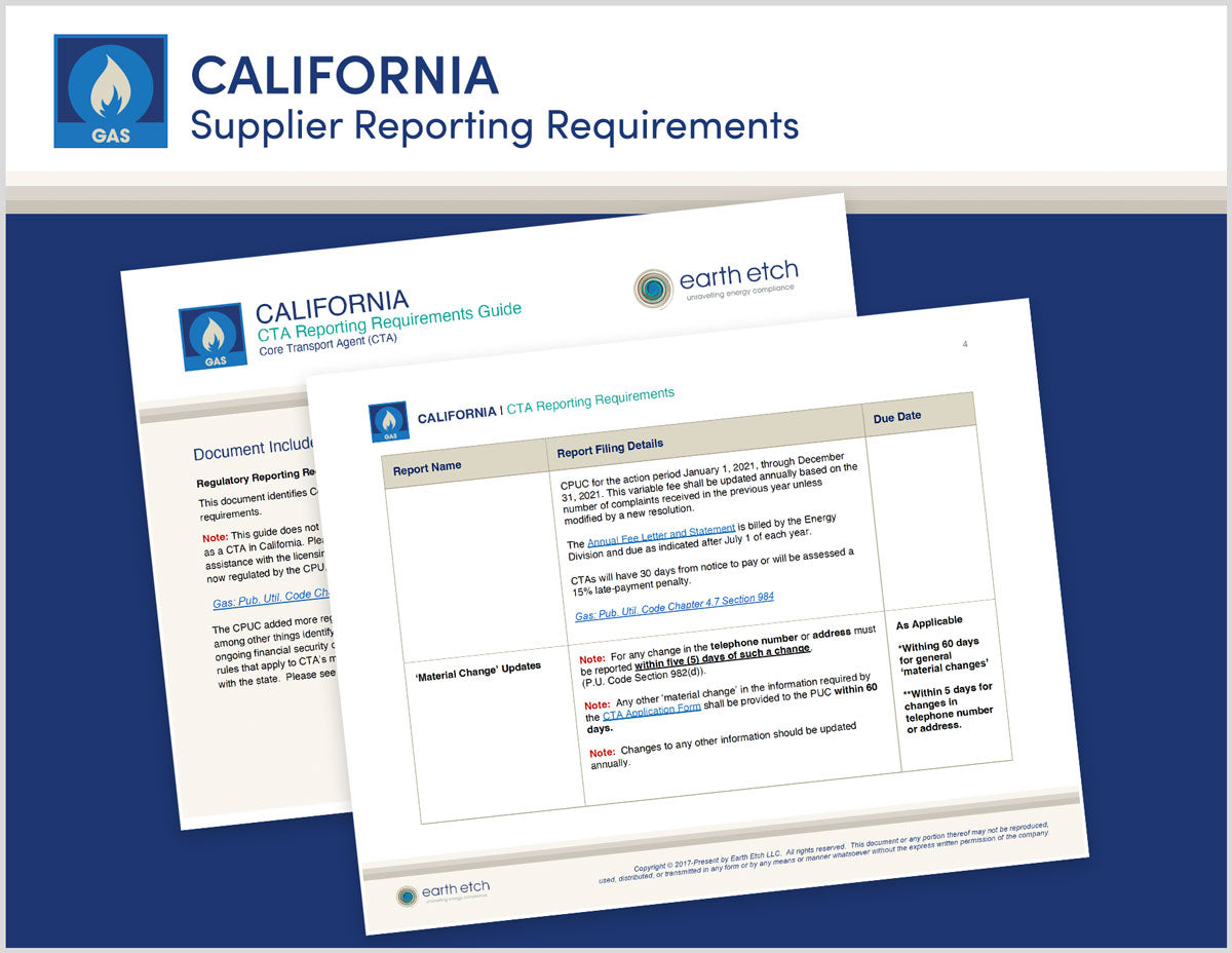 California Reporting Requirements Guide for Core Transport Agents (Gas ...