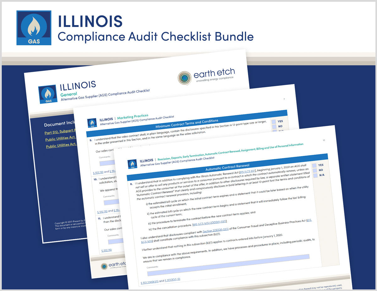 Illinois Compliance Audit Checklist BUNDLE (Gas) – Earth Etch