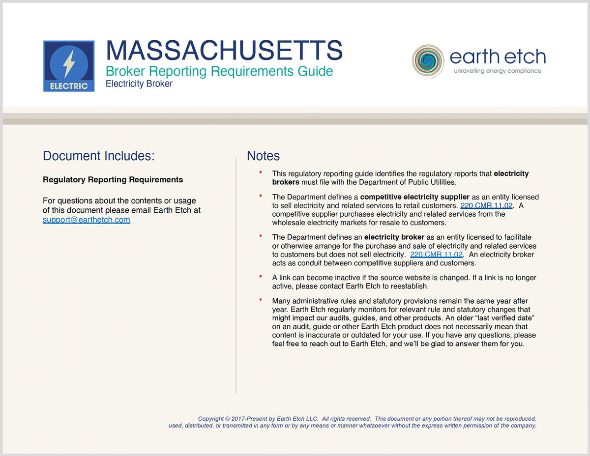 Massachusetts PUC License Application Guide (Electric) – Earth Etch