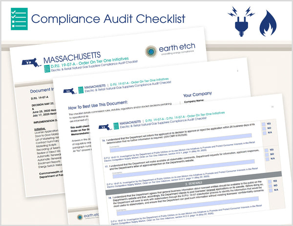 Massachusetts Compliance Audit Checklist BUNDLE (Electric) – Earth Etch