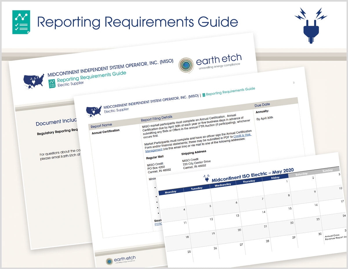 Midcontinent Independent System Operator (MISO) Reporting Requirements ...