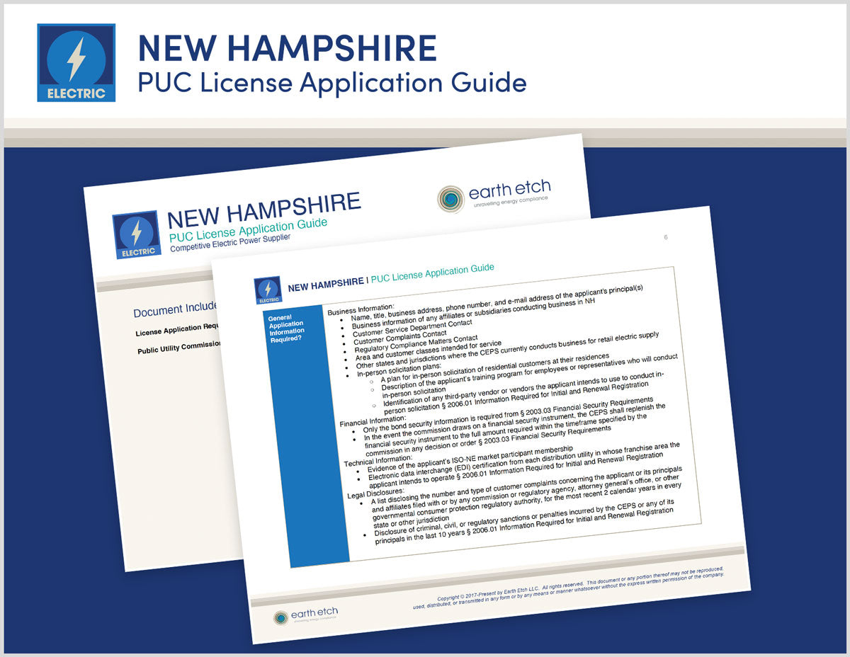 New Hampshire PUC License Application Guide (Electric) – Earth Etch